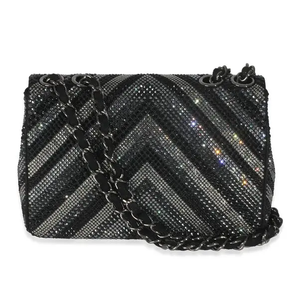 Chanel Strass Cc Chevron Flap Bag