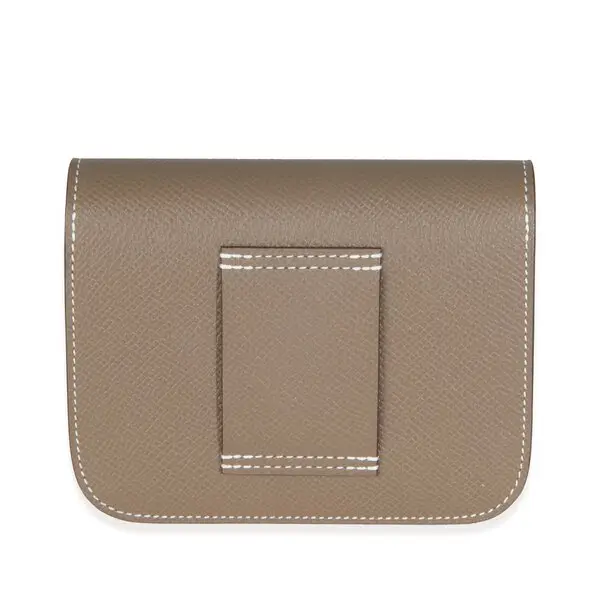 Hermès Etoupe Epsom Constance Slim Wallet Ghw - Gray