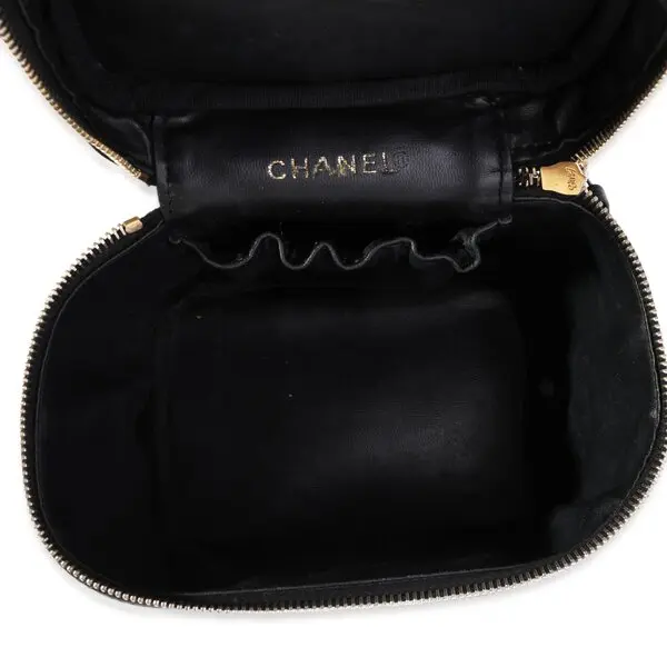 Chanel Vintage Caviar Vanity Case Handbag