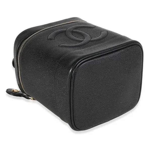 Chanel Vintage Caviar Vanity Case Handbag