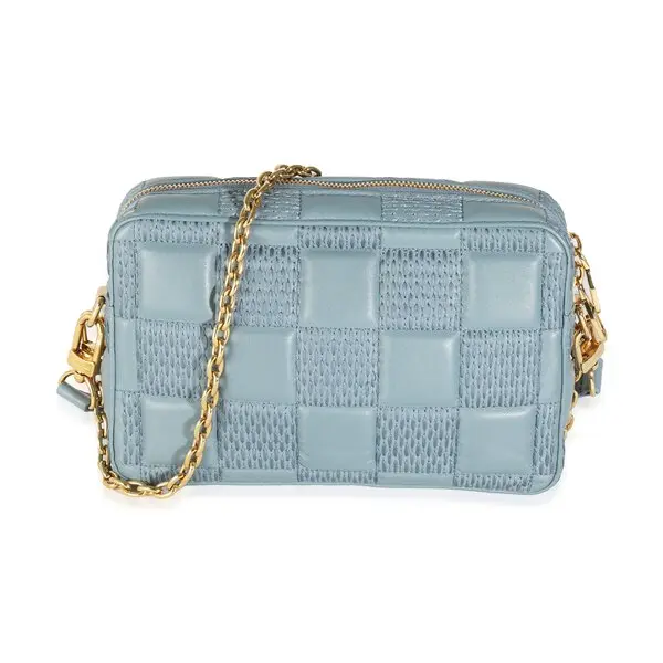 LOUIS VUITTON Glacier Quilted Damier Lambskin Troca Pm - Blue