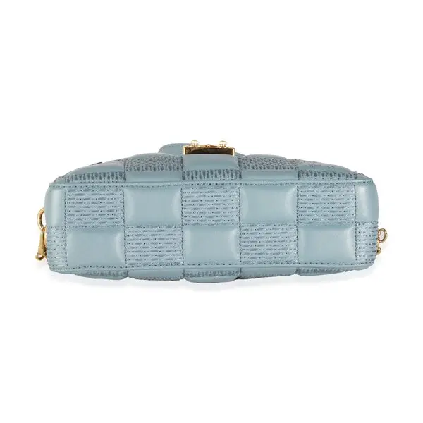 LOUIS VUITTON Glacier Quilted Damier Lambskin Troca Pm - Blue