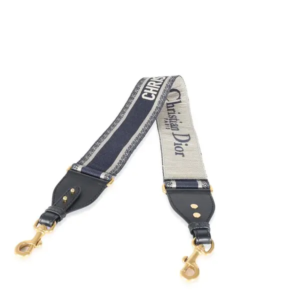 Dior Logo Embroidered Adjustable Shoulder Strap - Blue