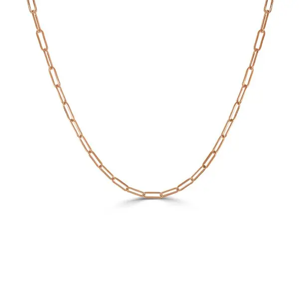 MYGEMMA 14k Rose Gold Paperclip Link Necklace - Rose_gold