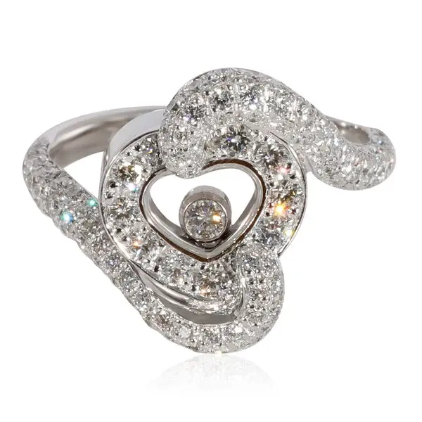 Chopard Happy Diamonds Heart Ring In 18k White Gold 0.86 Ctw - White_gold