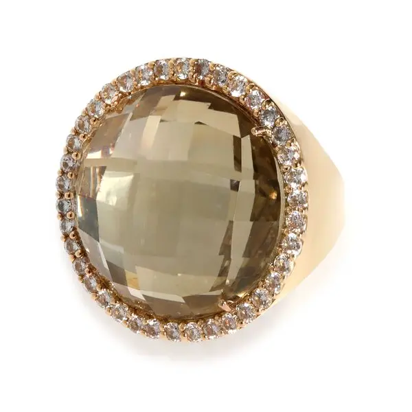 Roberto Coin Quartz And Diamond Ring - Yellow_gold