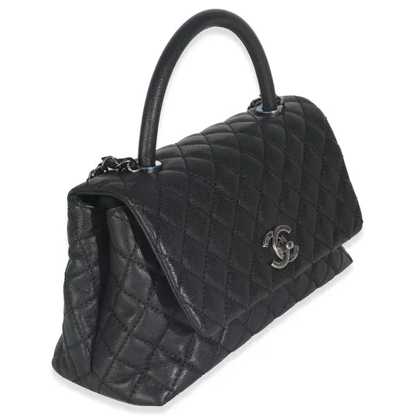 Chanel Quilted Caviar Coco Top Handle Bag