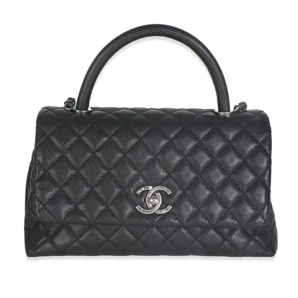 Chanel Quilted Caviar Coco Top Handle Bag