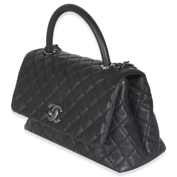 Chanel Quilted Caviar Coco Top Handle Bag