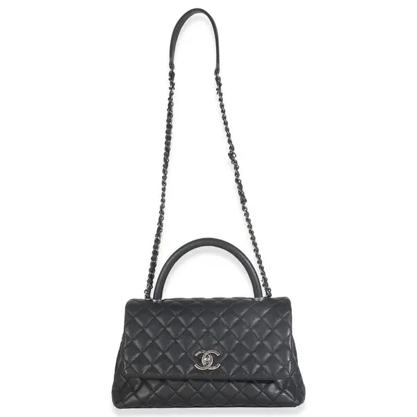 Chanel Quilted Caviar Coco Top Handle Bag