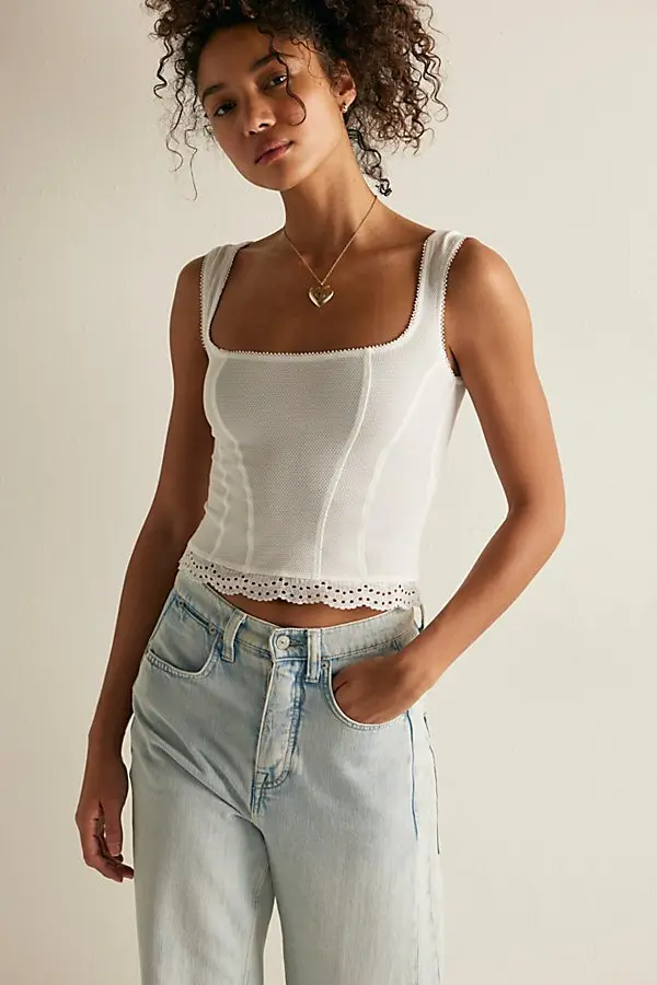 Free People Blush Hour Tank Top - Clean Ivory