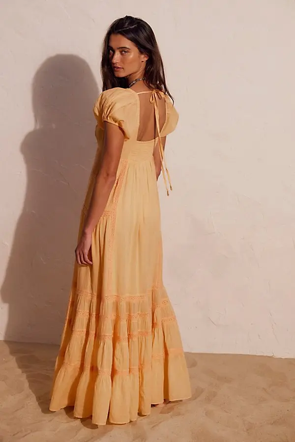 Free People Aura Maxi Dress - Peach Wash