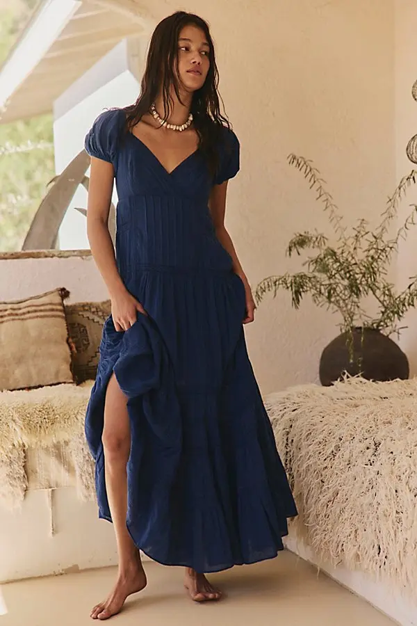 Free People Aura Maxi Dress - Poseidon