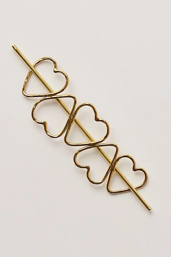 RACHEL PFEFFER Handmade Heart Hair Pin - Brass