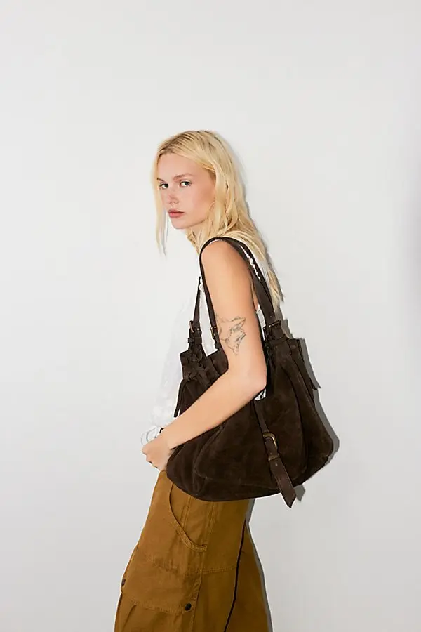 Free People Serena Cinched Shoulder Bag - Espresso