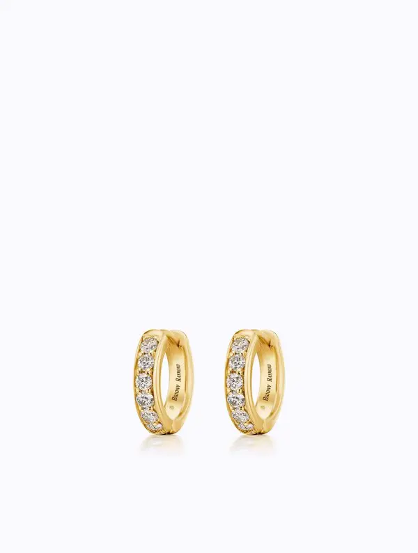BRIONY RAYMOND Mini Athena Diamond Huggie Hoop Earrings - 18 Karat Yellow Gold