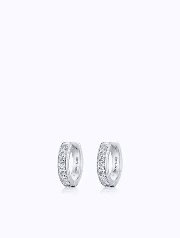 BRIONY RAYMOND Mini Athena Diamond Huggie Earrings - 18 Karat White Gold