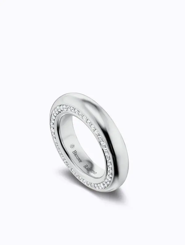 BRIONY RAYMOND Slim Sloan Diamond Ring - 18 Karat White Gold