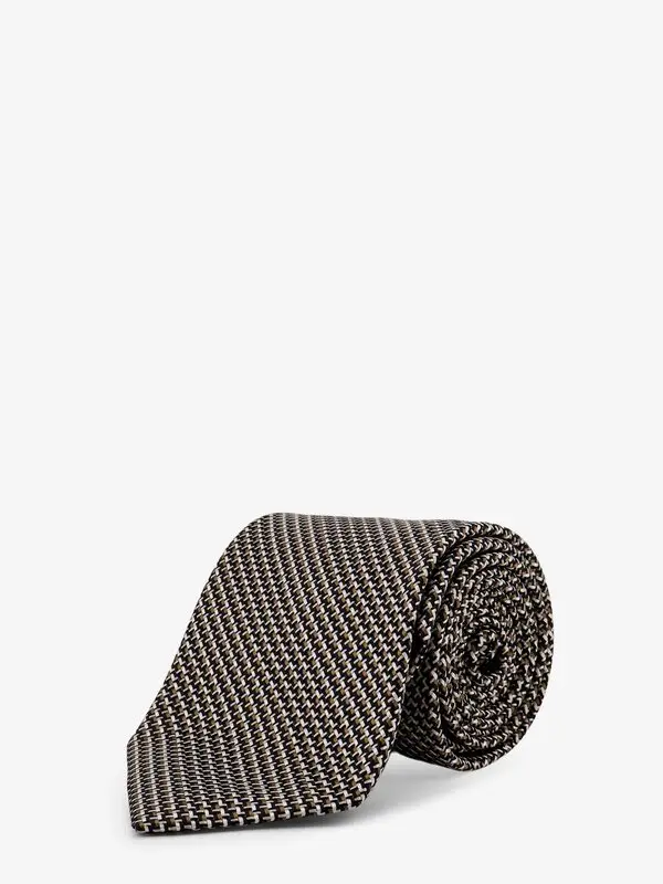 TOM FORD Micro-pattern Silk Neck Tie - Black