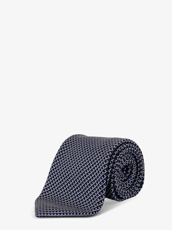 TOM FORD Micro-pattern Silk Tie - Blue