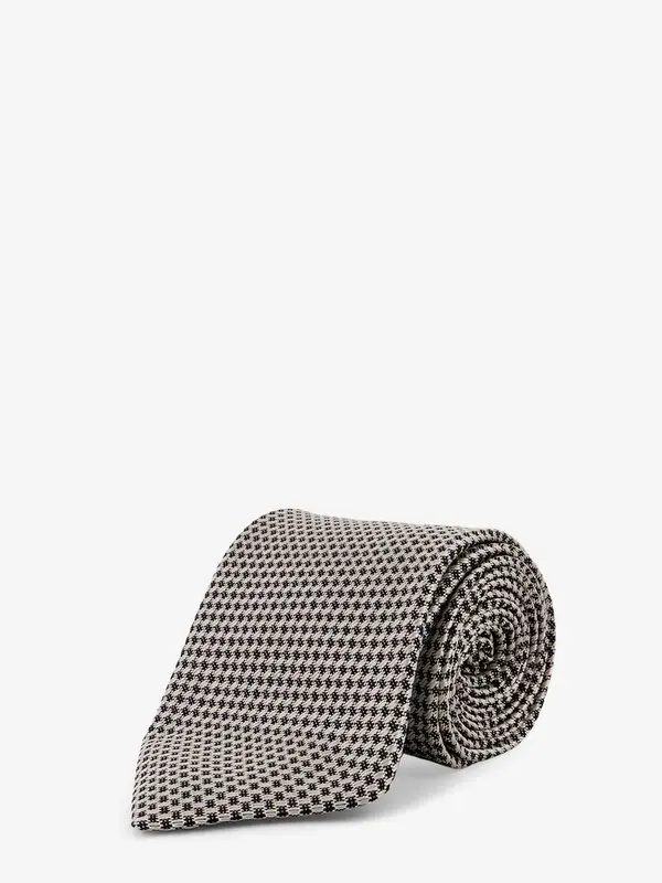 TOM FORD Micro-pattern Silk Neck Tie - Black