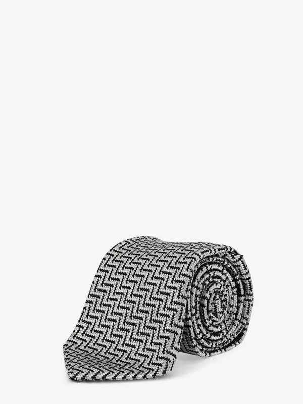 TOM FORD Macro-pattern Silk Tie - Grey