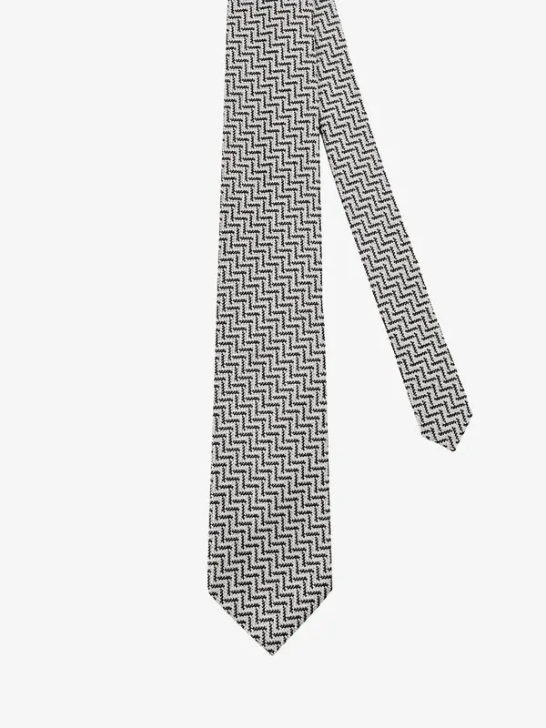 TOM FORD Macro-pattern Silk Tie - Grey