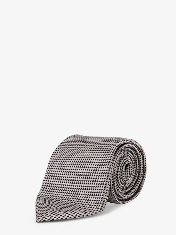 TOM FORD Silk Micro-pattern Tie - Grey