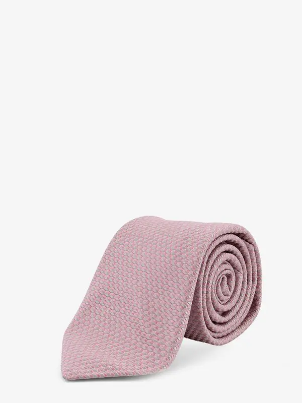 NUGNES 1920 Silk Micro-pattern Neck Tie - Pink