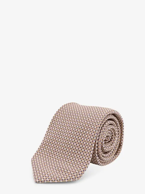 NUGNES 1920 Silk Neck Tie - Beige