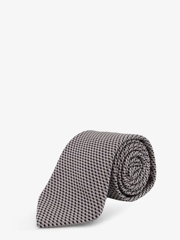 NUGNES 1920 Silk Micro-pattern Neck Tie - Grey