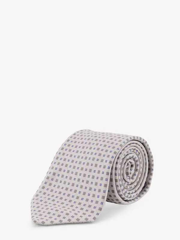NUGNES 1920 Silk Micro-pattern Tie - Grey