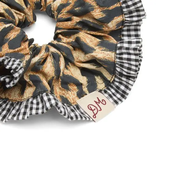 DAMSON MADDER Frill Edge Print Scrunchie - Leopard