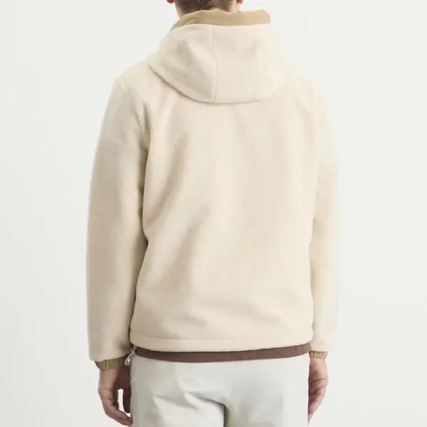 Moncler Teddy Fleece Zip-up Hooded Fleece - Beige