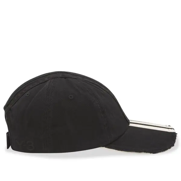 Y3 Distressed Stripe Cap