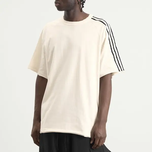 Y3 Distressed Short Sleeve T-shirt - Beige