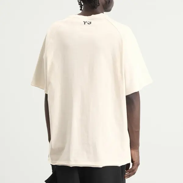 Y3 Distressed Short Sleeve T-shirt - Beige