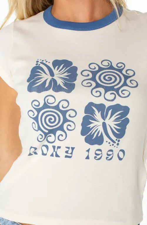 Roxy Hibiscus Swirl 90s Baby Tee - Cloud Dancer
