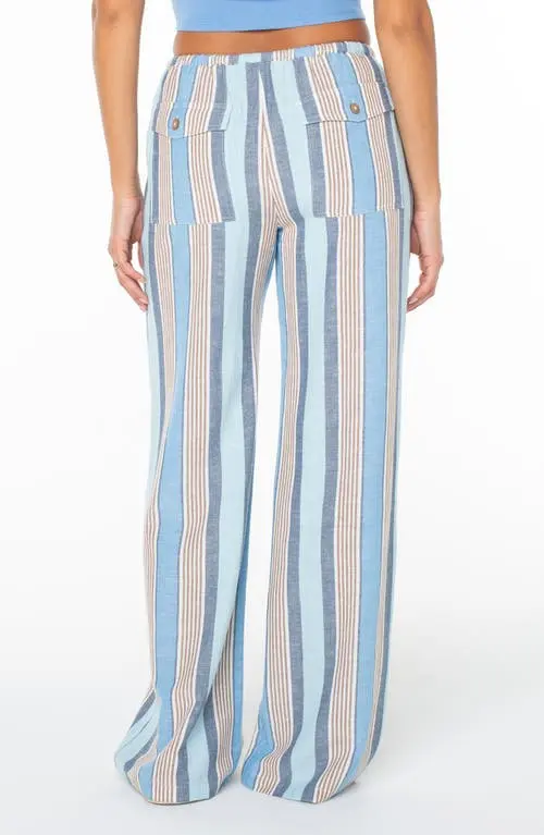 Roxy Iyla Stripe Drawstring Waist Pants - Silver Lake