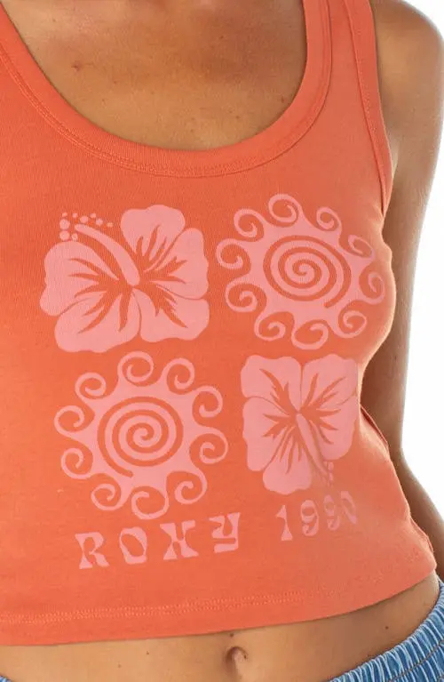 Roxy Hibiscus Swirl Graphic Tank - Ginger Spice