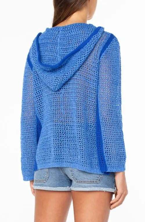 Roxy Open Stitch Hooded Tunic - Blue Horizon