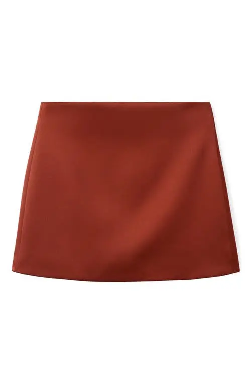 Mango Satin Mini Skirt - Russet