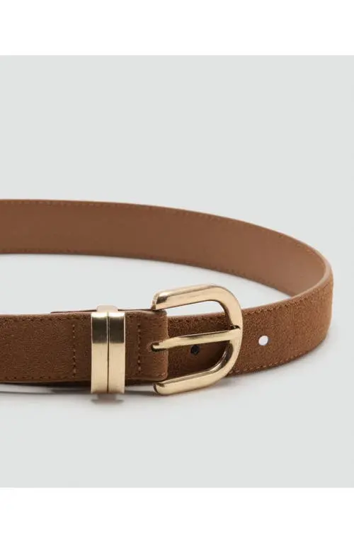 Mango Suede Belt - Brown