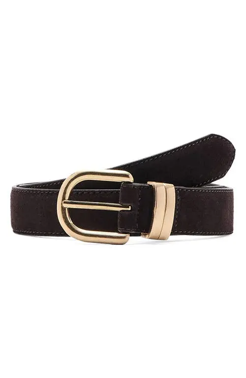 Mango Suede Belt - Chocolate