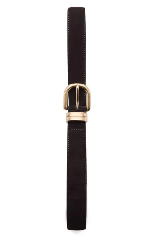 Mango Suede Belt - Chocolate