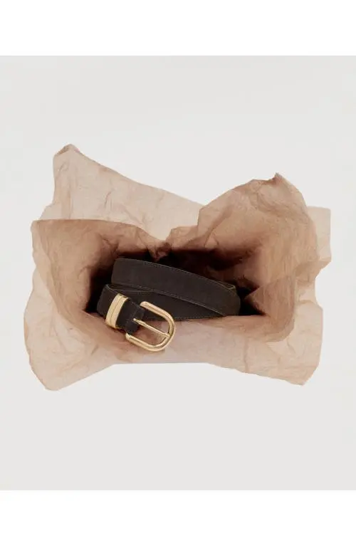 Mango Suede Belt - Chocolate
