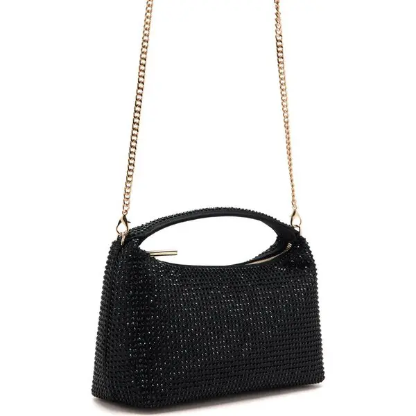 Mango Small Rhinestone Handbag - Black