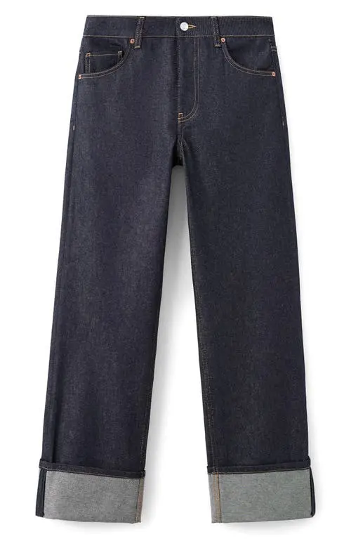 Mango Cuffed Straight Leg Jeans