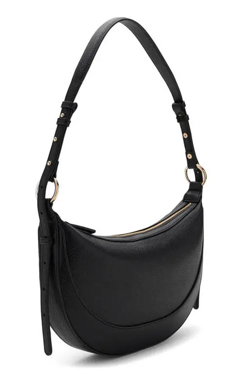 Mango Oval Faux Shoulder Bag - Black