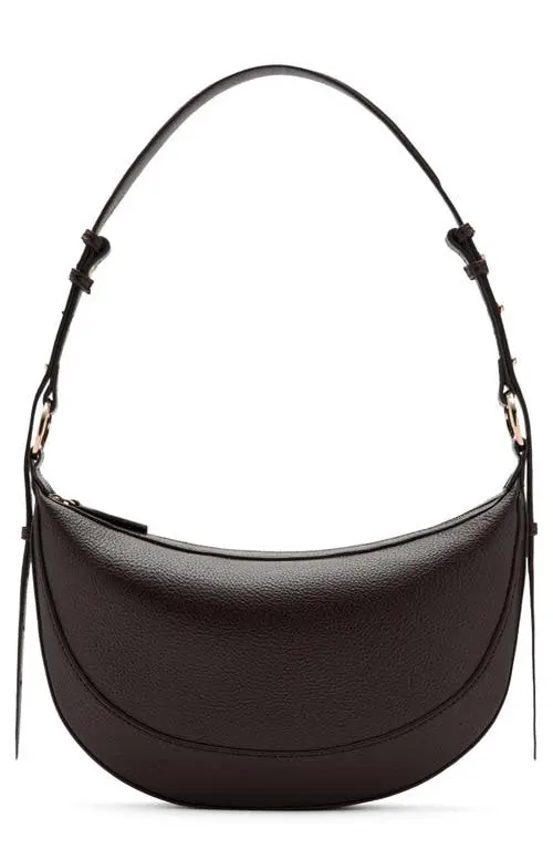 Mango Oval Faux Shoulder Bag - Chocolate